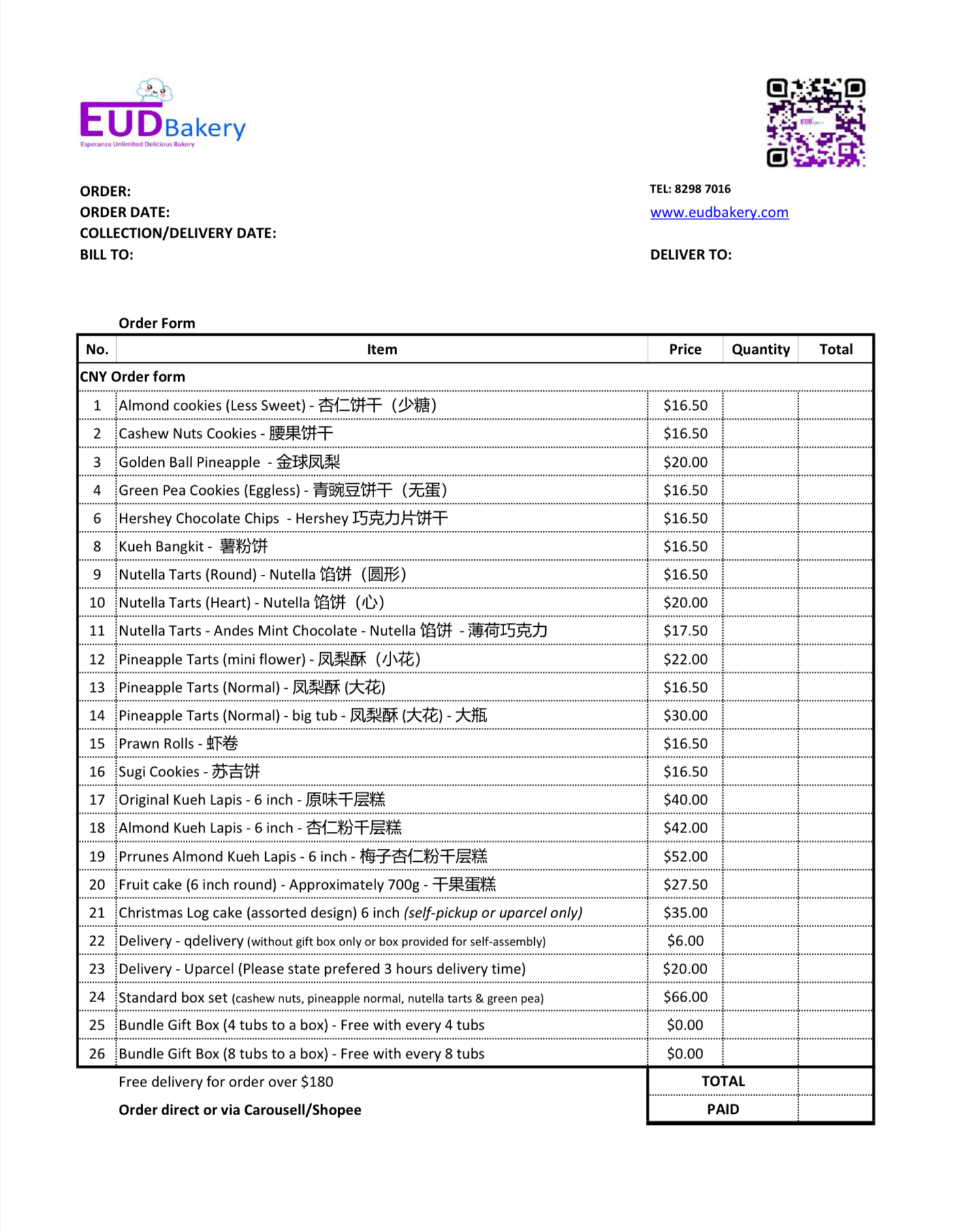 Christmas 2023 & CNY 2024 order form – EUDBakery – Home-Baked Delights